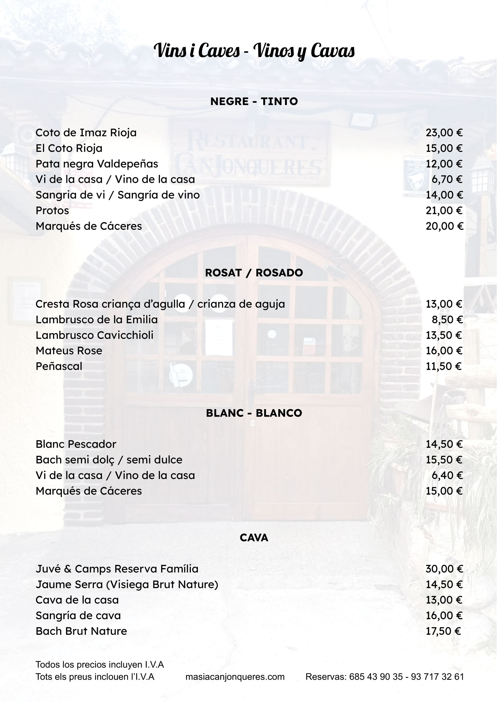 Vinos y cavas - Can Jonqueres